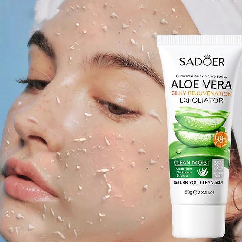 Face Exfoliating Gel Aloe Vera Facial Exfoliating Scrub Cleanses Whitening Acne Blackhead ...
