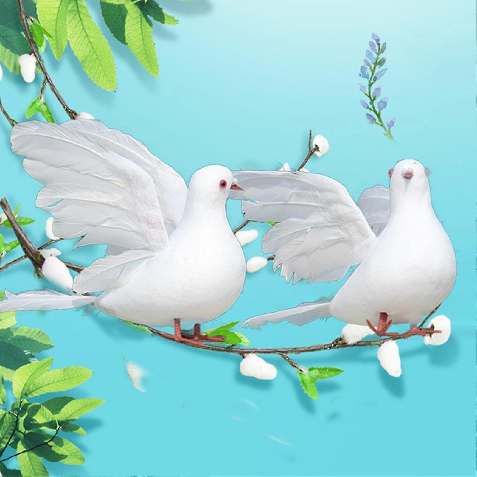 Simulation Foam Dove 3D Embedded Eyes Real Feather Attachment Spreading ...