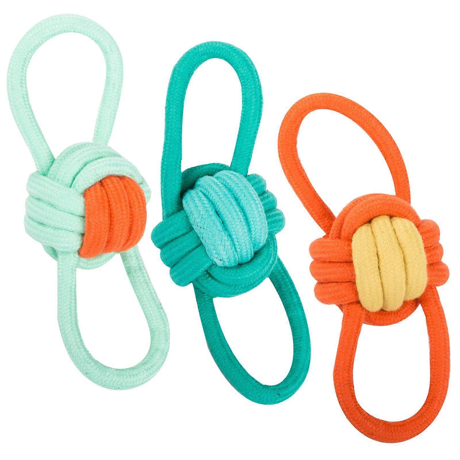 3x Heavy Duty Rope Dog Pet Toy Tug of War Durable Tough Chew Small to ...