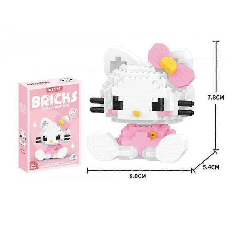 "Hello Kitty Building Block Sanrio Anime Figure Kuromi Assembled Toys ...