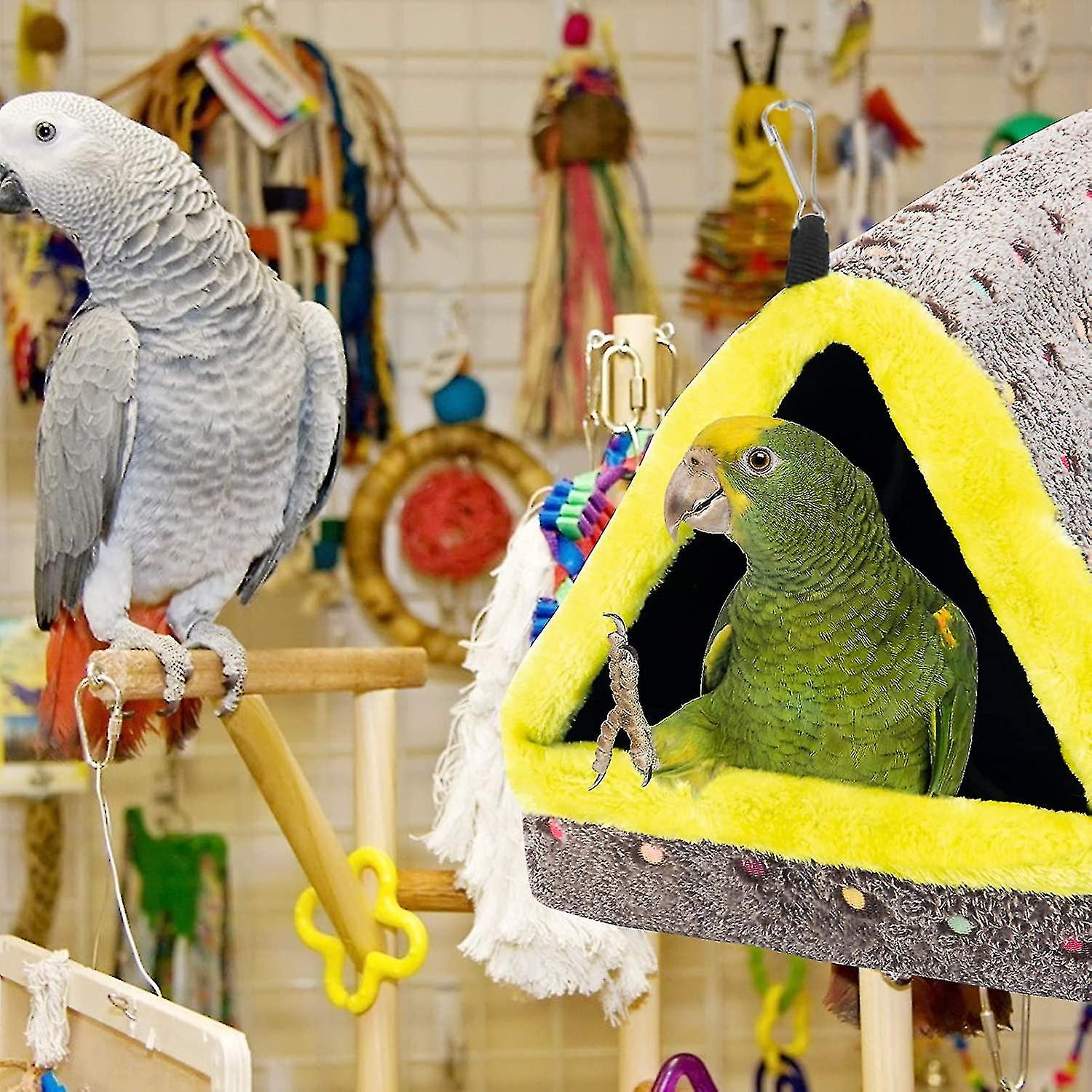 Plush Snuggle Bird Hammock Hanging Snuggle Cave Happy Hut Bird Parrot ...