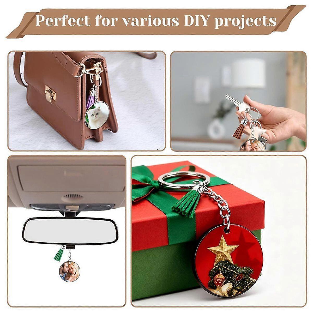 320Pcs Acrylic Keychain Blanks Clear Acrylic Keychain Blanks for Vinyl with 80 Pcs Acrylic ...