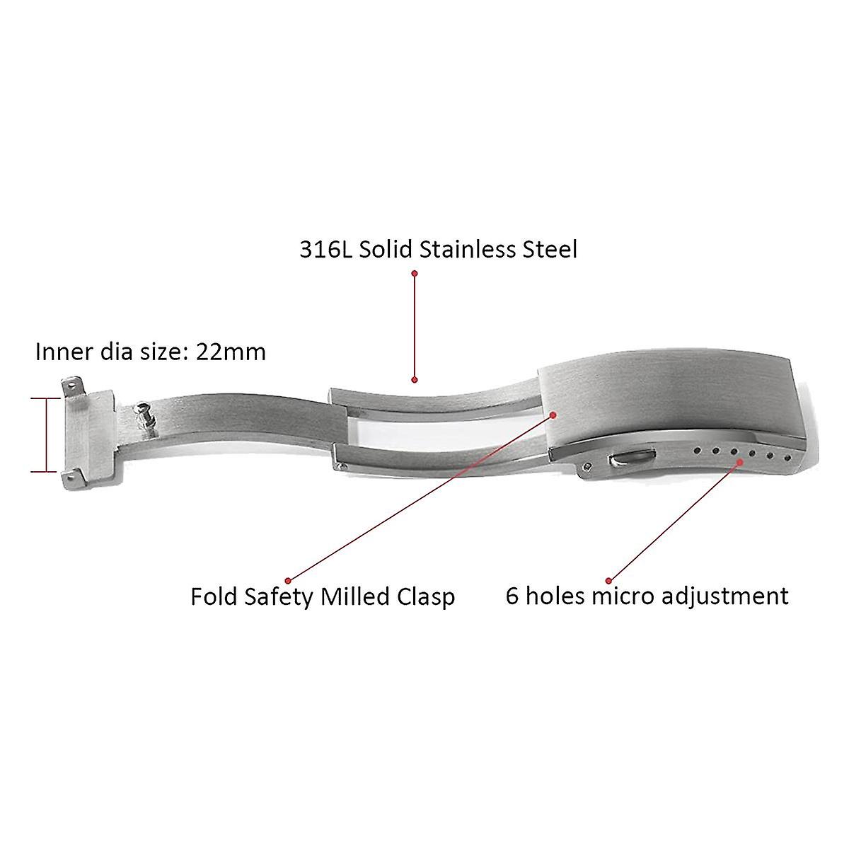 Watch Buckle Fold Safety Milled Clasp Replacement Stainless Steel ...