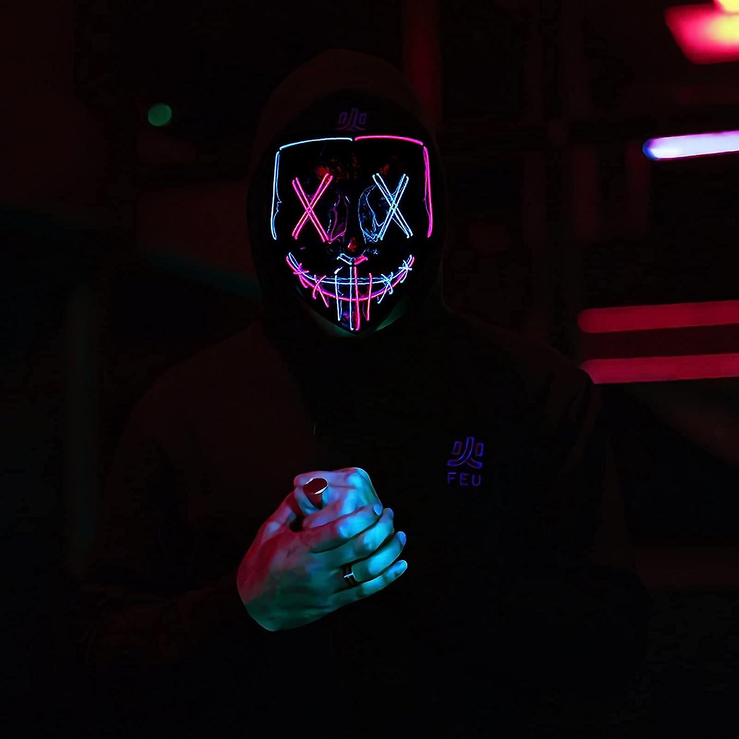 Halloween Purge Mask, Led Light Up Mask Scary Mask For Halloween ...