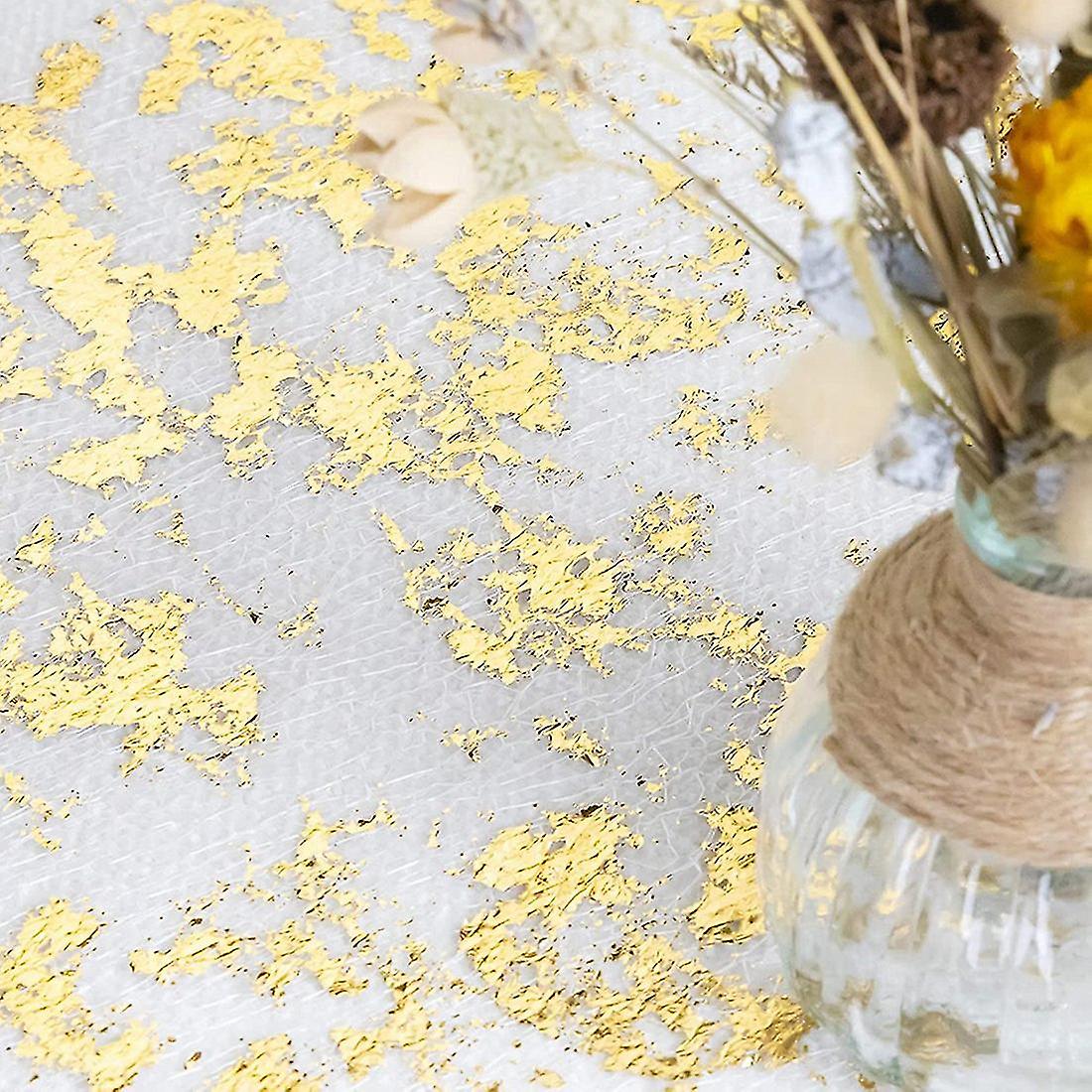 Table Runner, Sparkling Polyester Tulle Ribbon Roll With Gold Foil ...
