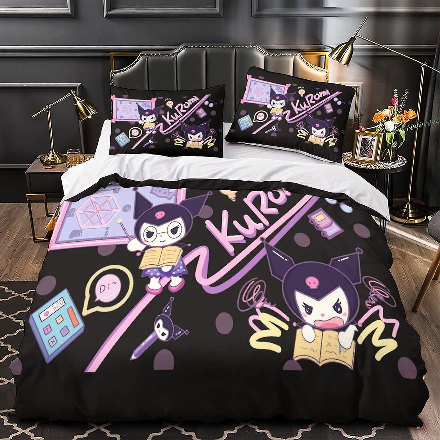 HOUKIG Kuromi 3D Print Anime Characters Quilt Cover for Boys Girls ...