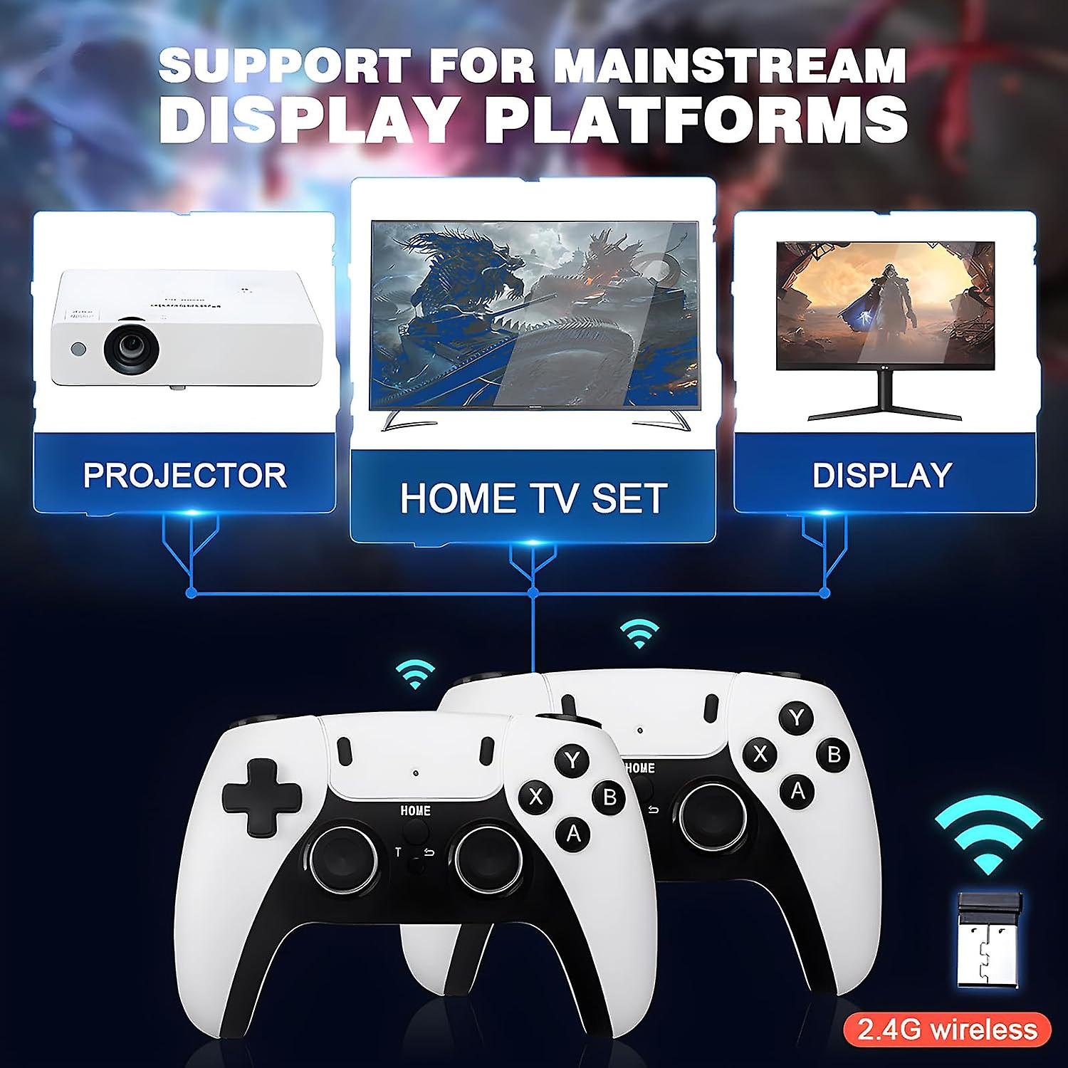 Retro Game Console for Kids Adults, New Upgrade Wireless Nostalgia Game ...