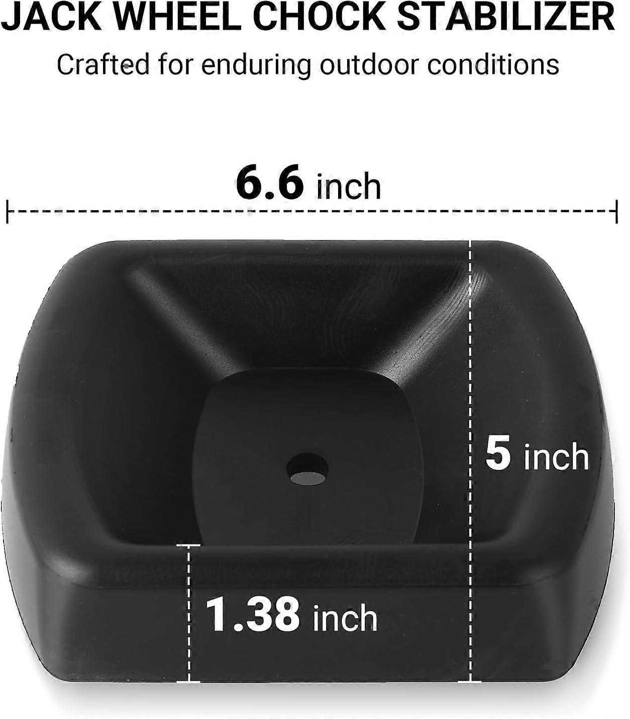 Jack Wheel Chock Stabilizer - Heavy Duty Rubber Travel Trailer Jack ...