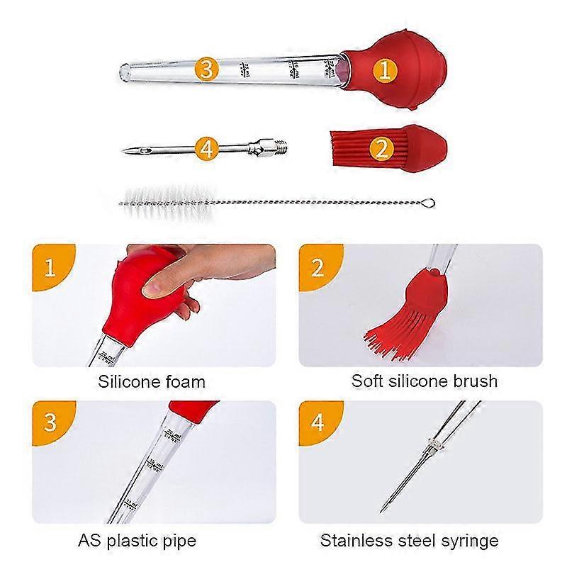4pcs Turkey Pipette Dropper Bbq Pump Pipe Dropper Sauce Oil Tube Turkey ...