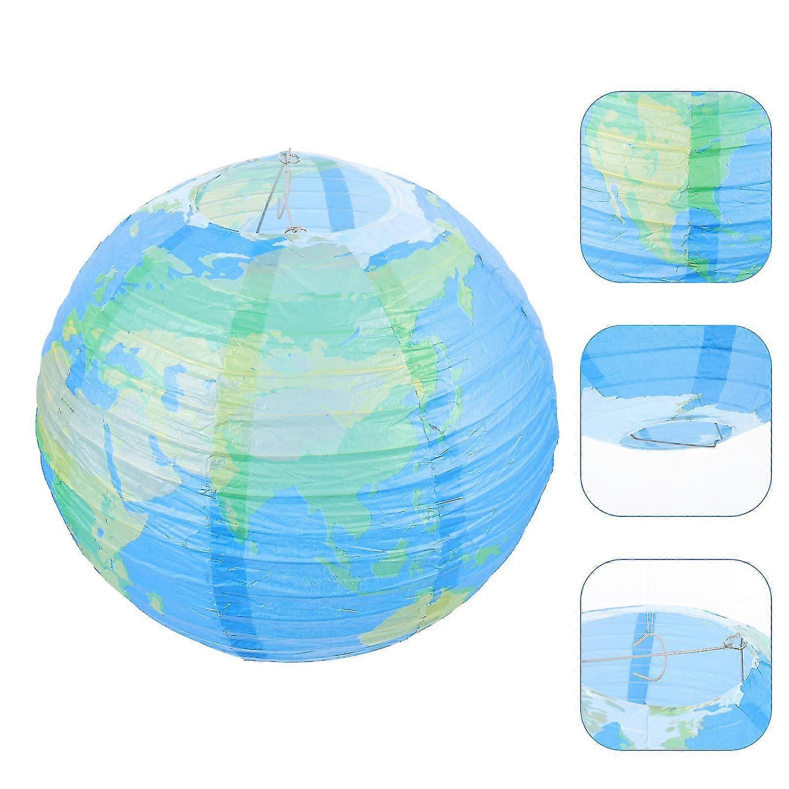 3pcs Earth Shaped Paper Lanterns Large Paper Lantern Diy Globe Paper ...