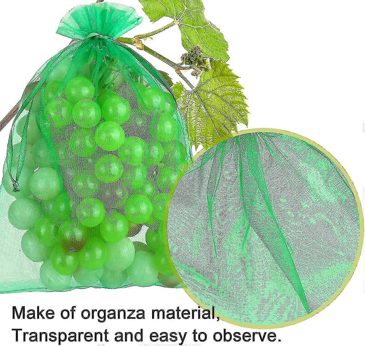 100 Pieces Bunch Protection Bag 30x20cm/23x17cm Grape Fruit Organza Bag ...