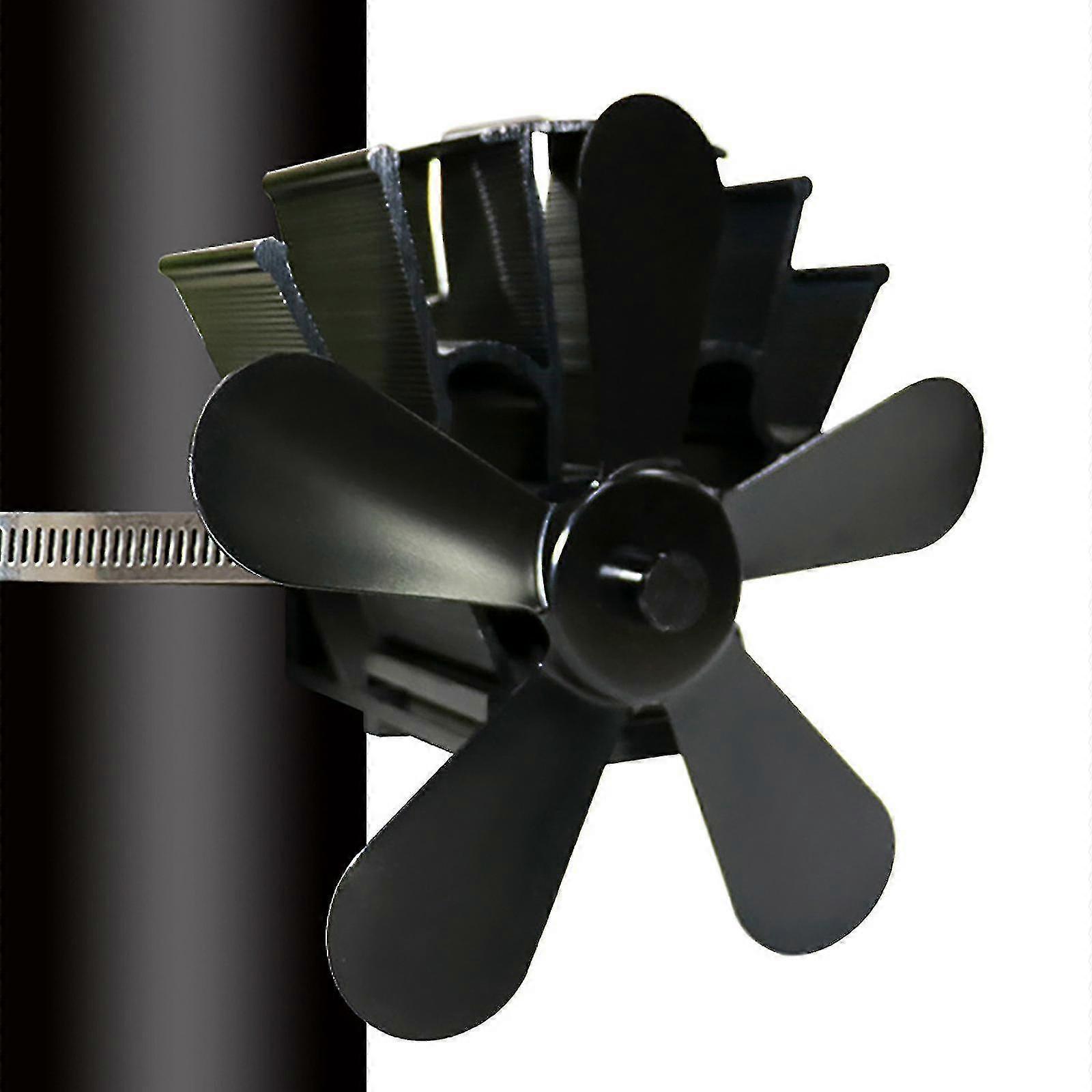 Log Burner Fan 5 Blades Mini Heat Powered Fan Fireplace Eco Fans Silent for Home Wood Burning ...