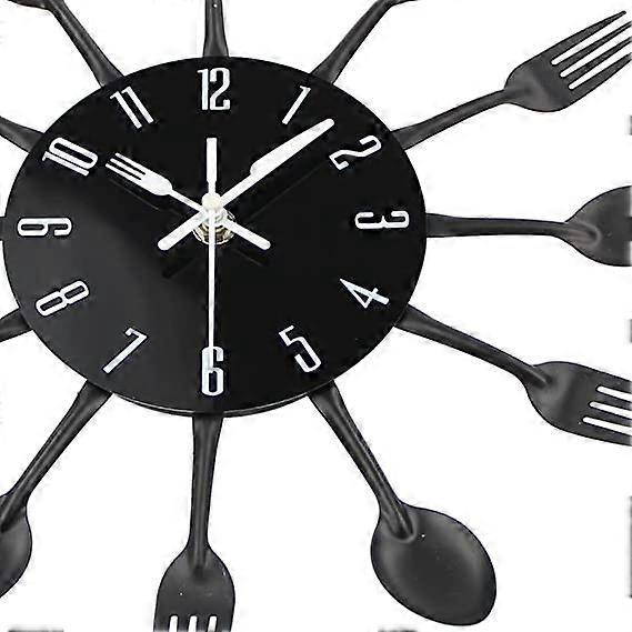 Stainless Steel Kitchen Utensils Clock - Kitchen Cutlery Wall Clock ...