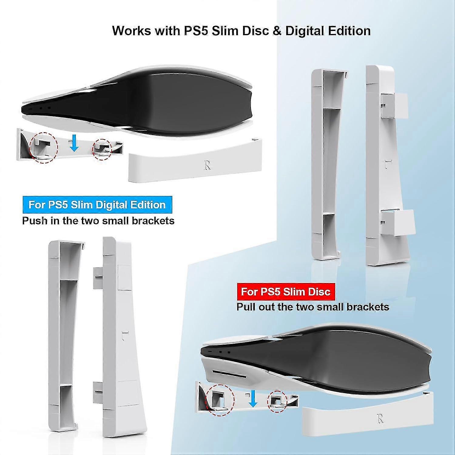 Ps5 Slim Base Stand, Compatible With Playstation 5 Disc & Digital ...