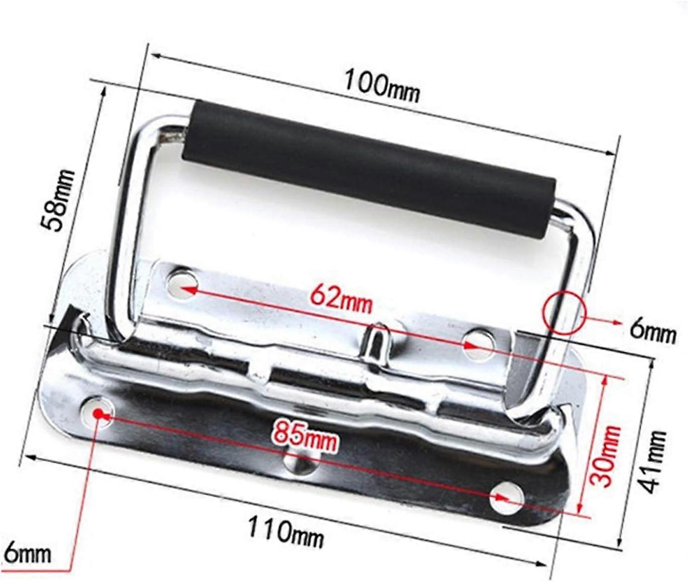 2 Pack Stainless Steel Handles Folding Spring Loaded Handle Metal Trunk ...