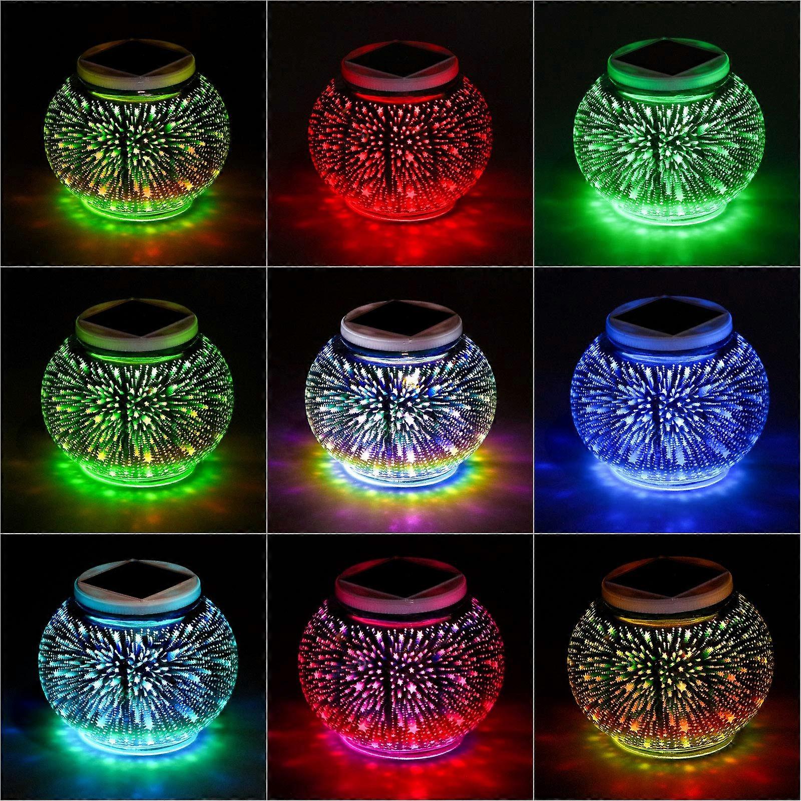Garden Color Changing Glass Ball Solar Mosaic LED Light, Waterproof ...