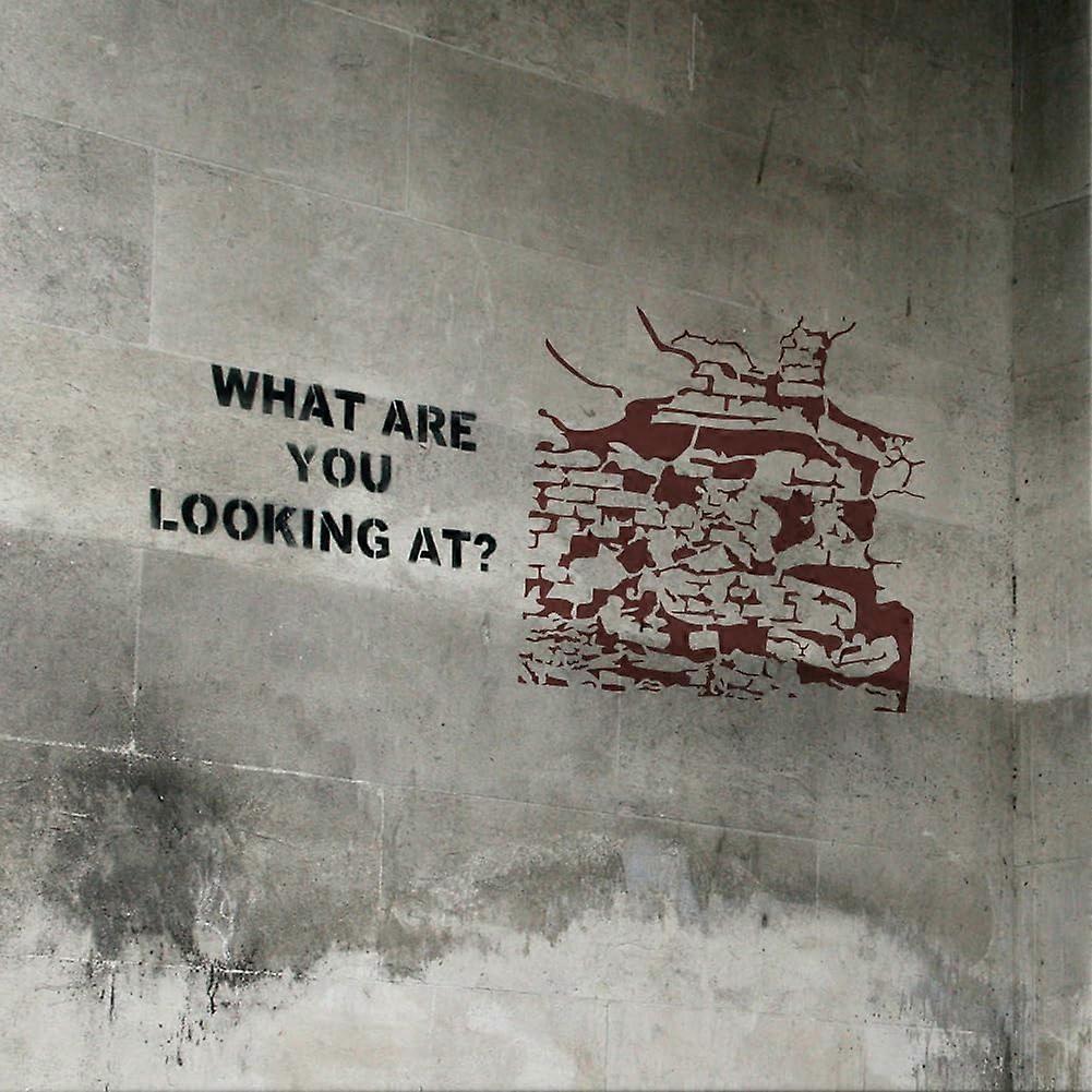 Brick Wall Drawing Stencil 11.8x11.8" Reusable Collapsed Wall Pattern Painting Template Cracked ...