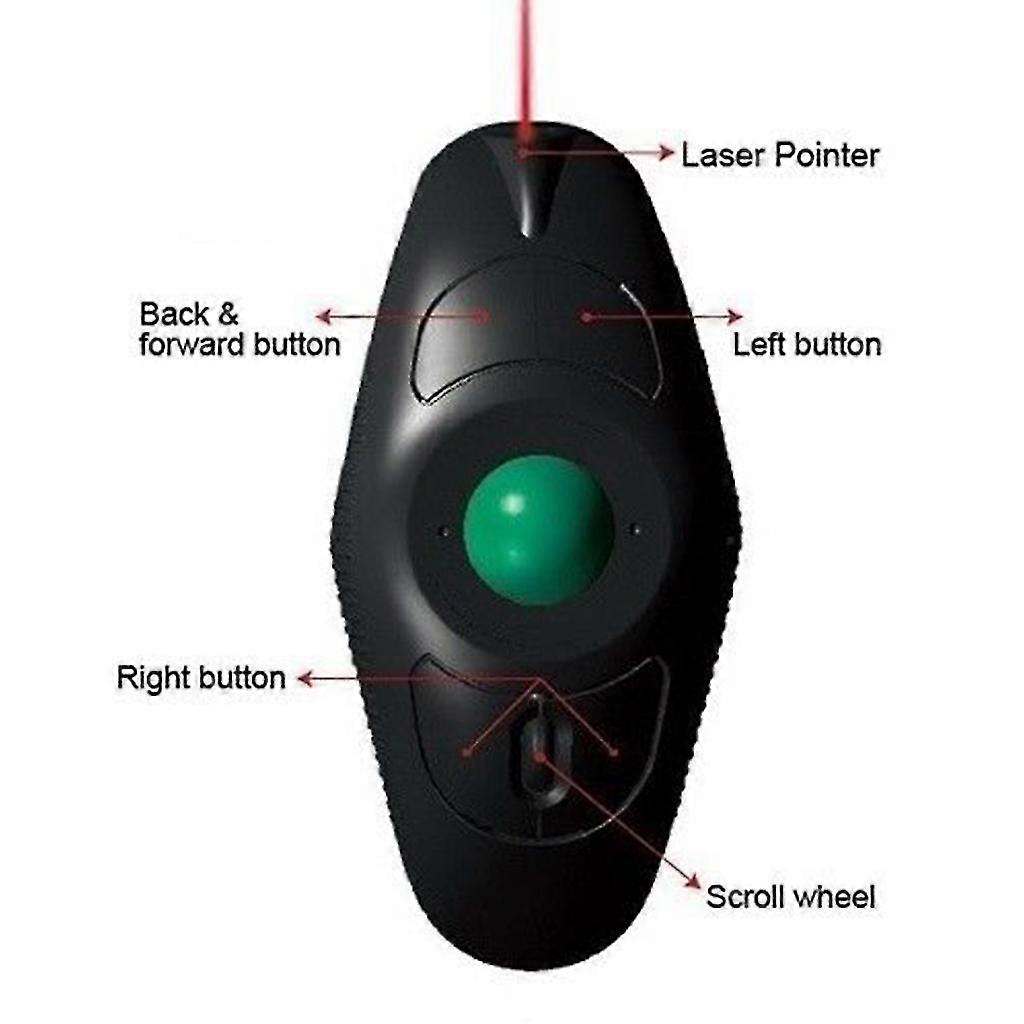 Wireless Usb Trackball Mouse Mice Thumb Control Portable Finger ...