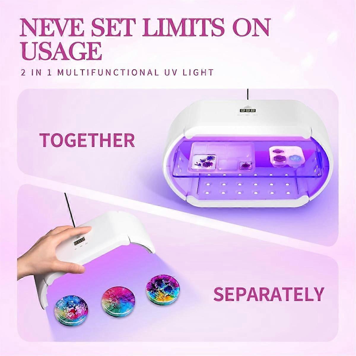 96W UV Resin Lamp:Double-Sided UV Lamp with Digital Display Timing ...