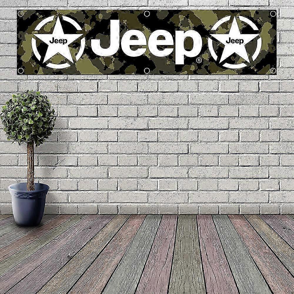 60x240cm J-jeeps Car Banner Flag Polyester Printed Garage Wall Art ...