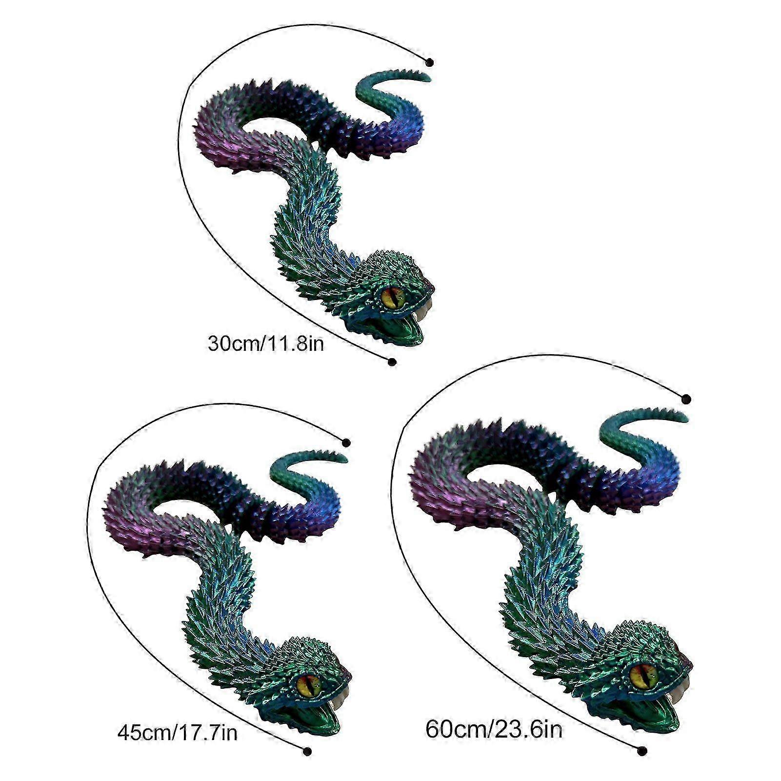 3D Printed Snake Toy Articulated Snake with Openable Mouth And ...