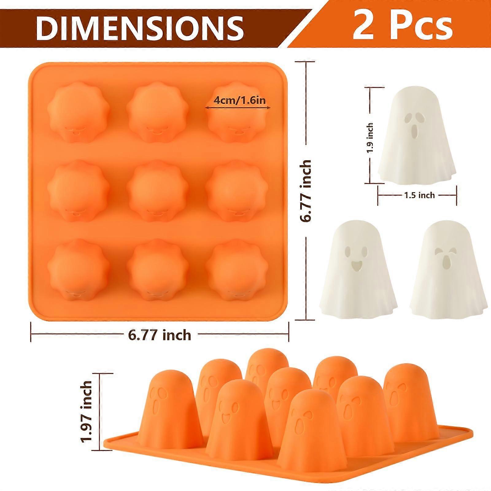 Halloween Ghost Silicone Mold - 9 Grid Non-Stick Silicone Chocolate ...