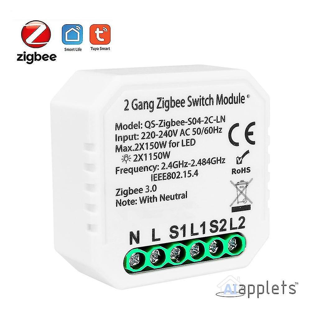 Tuya Zigbee 3.0 Smart Switch Module Esp8266 220v 2 Gang Light Relay Sw ...