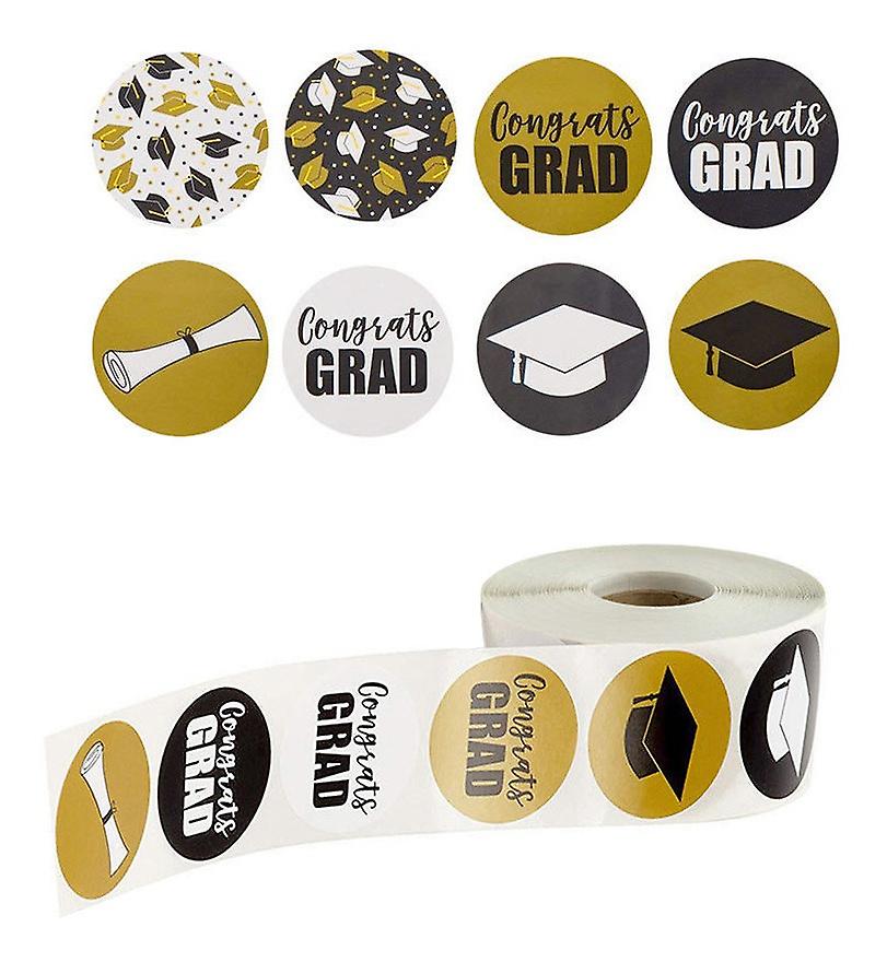 Graduation Round Stickers Graduation Cap And Diploma Labels Party ...