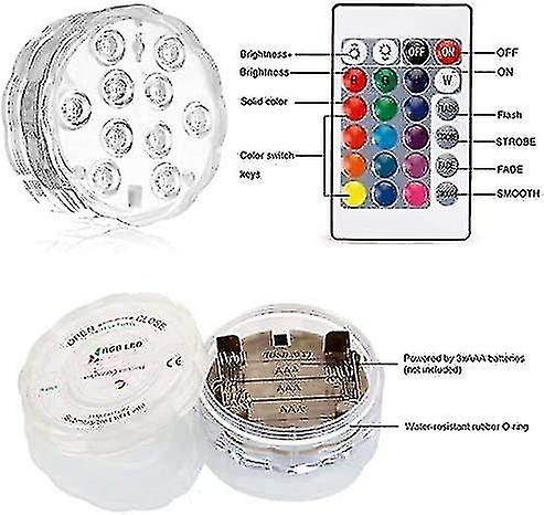 Set Of 2 Submersible Led Pool Lights For Aquarium, Jacuzzi, Pond, Pool ...