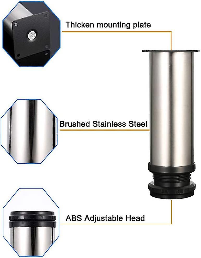 4 Adjustable Legs 150mm Thicken,stainless Steel, Adjustable Height 0 ...