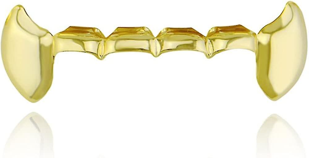 18k Gold Plated Grillz Vampire Dracula Teeth Grillz 2pc Single Fangs ...