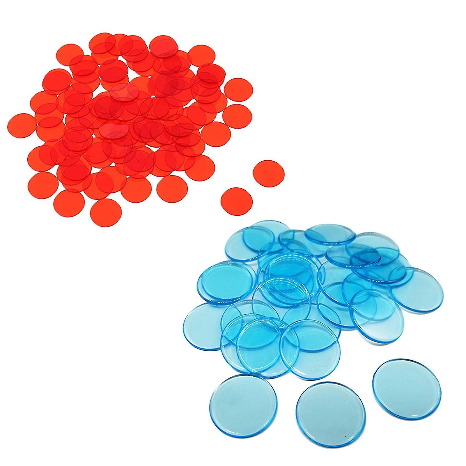 100pcs 19mm Bingo Chips Transparent Color Counting Math Game Counters ...