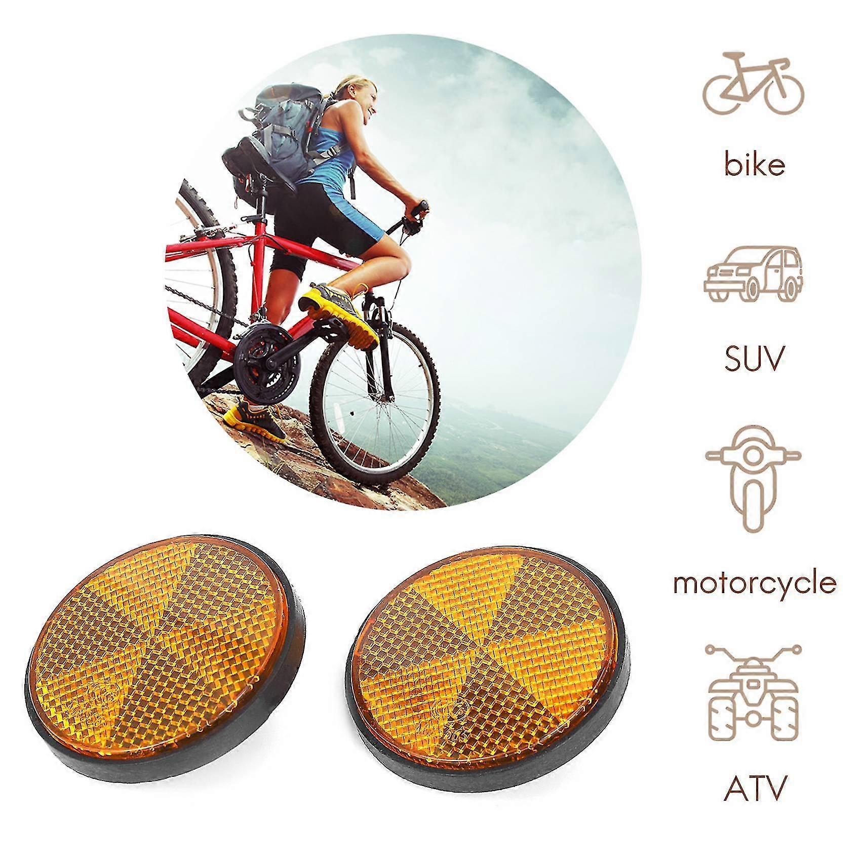 2pcs 2" Round Orange Reflector Universal For Motorcycle ATV Dirt Bike ...