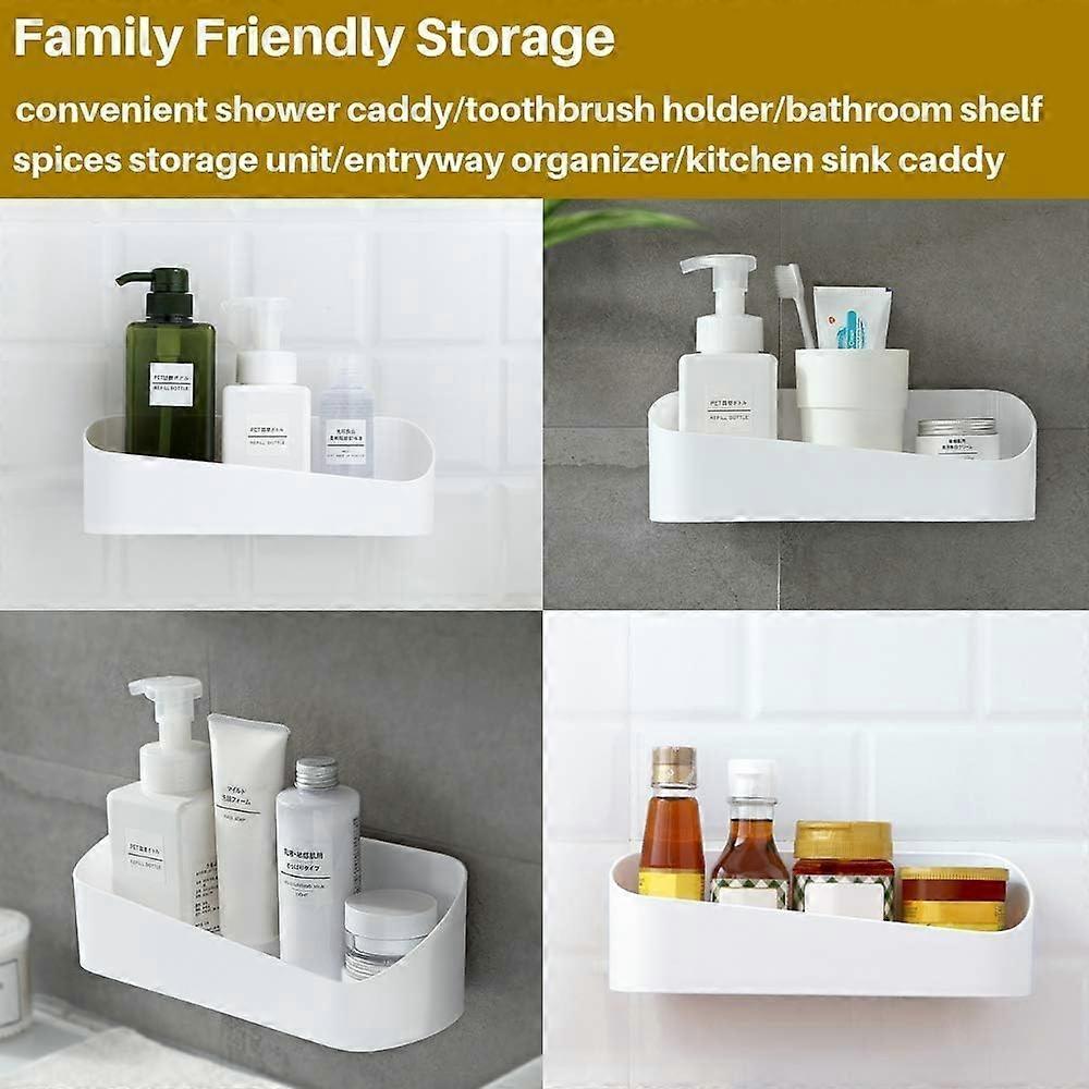 Bathroom Shelf Organiser Wall Mounted Spices Storage Rack No Drilling ...