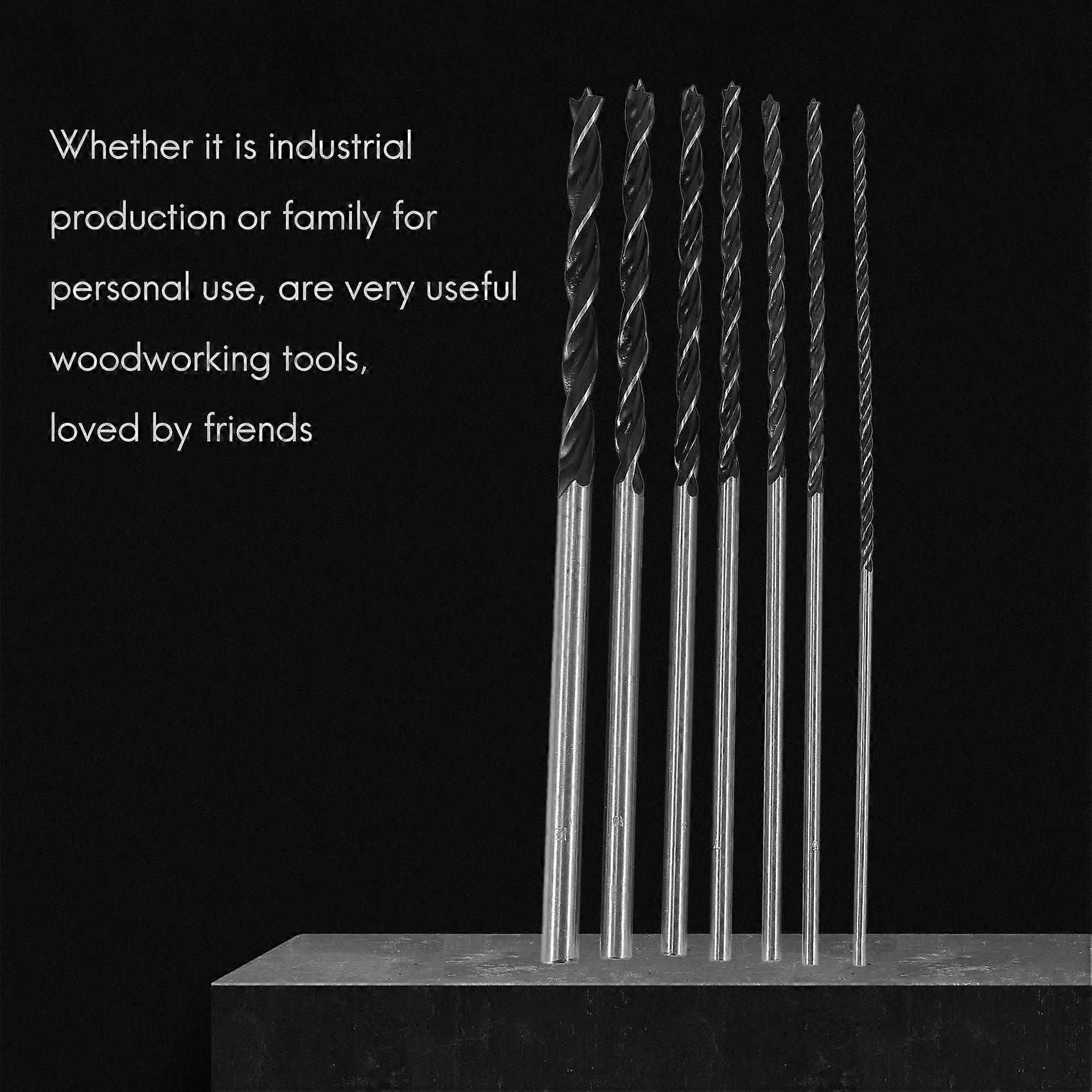 7pc X Long Wood Drill Bit Set 4mm 5mm 6mm 7mm 8mm 10mm 12mm x 300mm Point | Fruugo UK