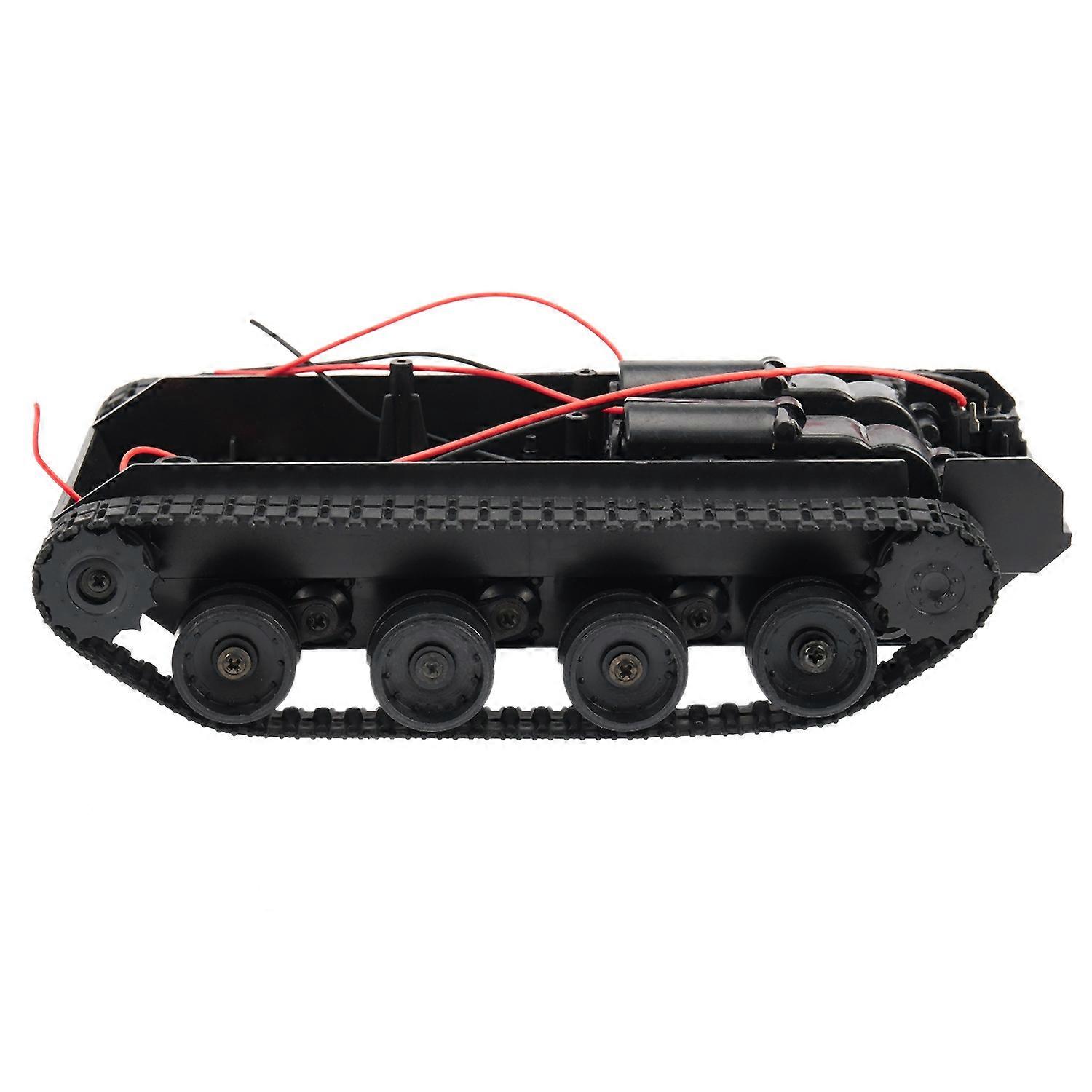 Rc Tank Smart Robot Tank Car Chassis Kit Rubber Track Crawler For 130 ...