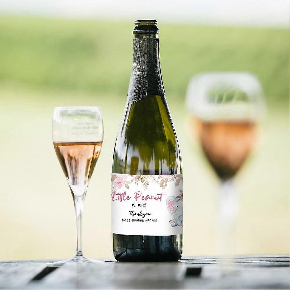 40pcs 4 Styles Elephant Wine Bottle Labels Mini Champagne Labels Pink ...