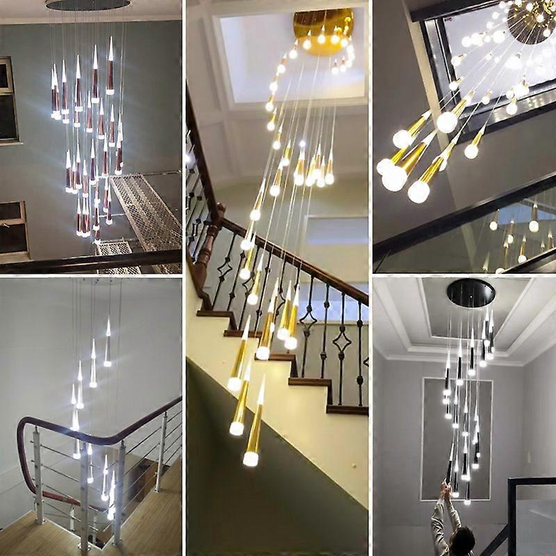 Stair chandelier led attic chandelier Nordic modern creative interior ...