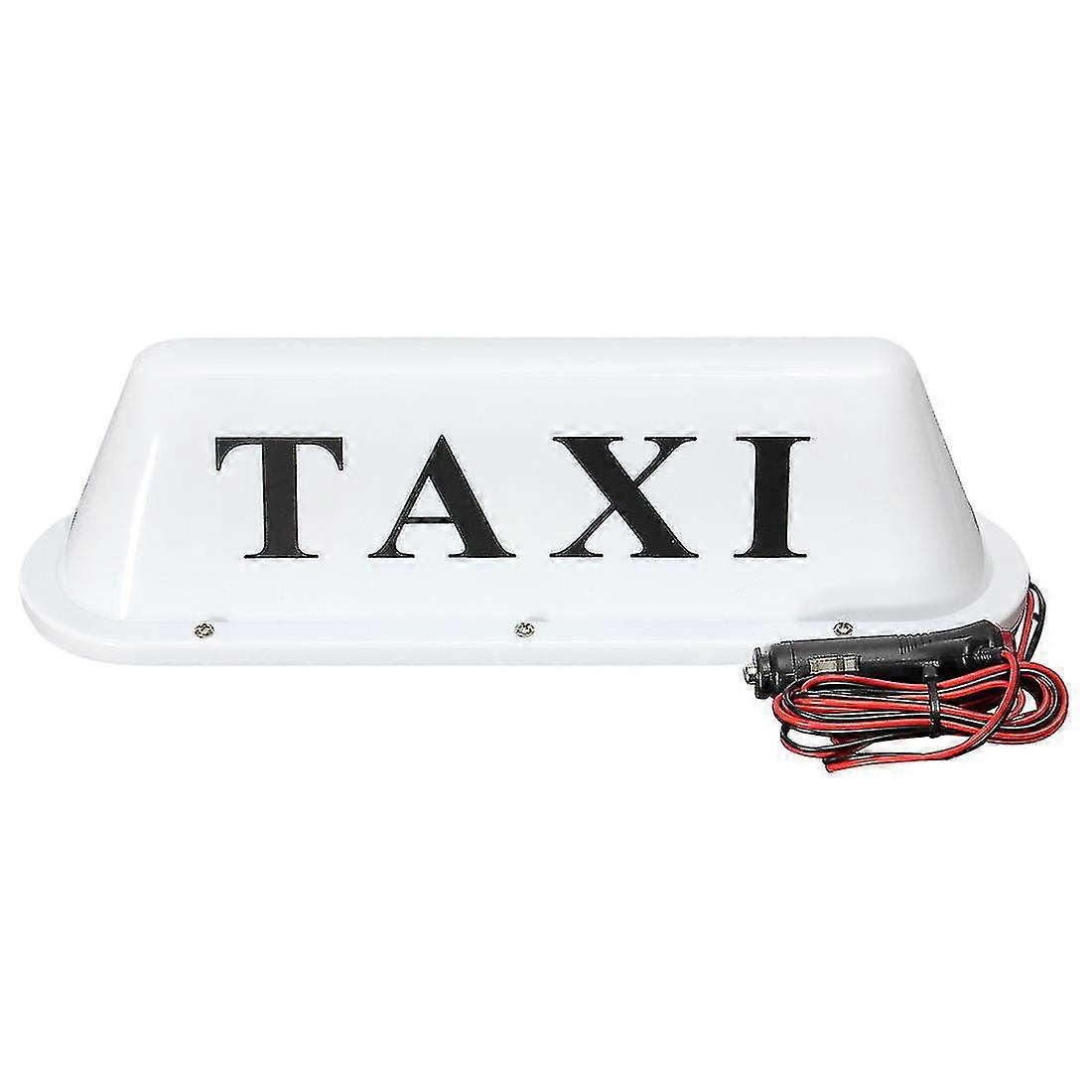 White Waterproof Taxi Magnetic Base Roof Top Car Cab Led Sign Light ...
