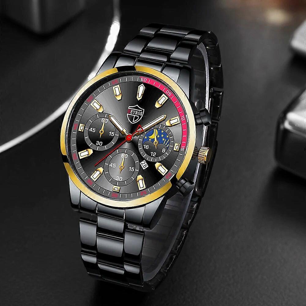 Moda Zegarki męskie Męskie biznesowe kwarcowe zegarki na rękę ze stali ...