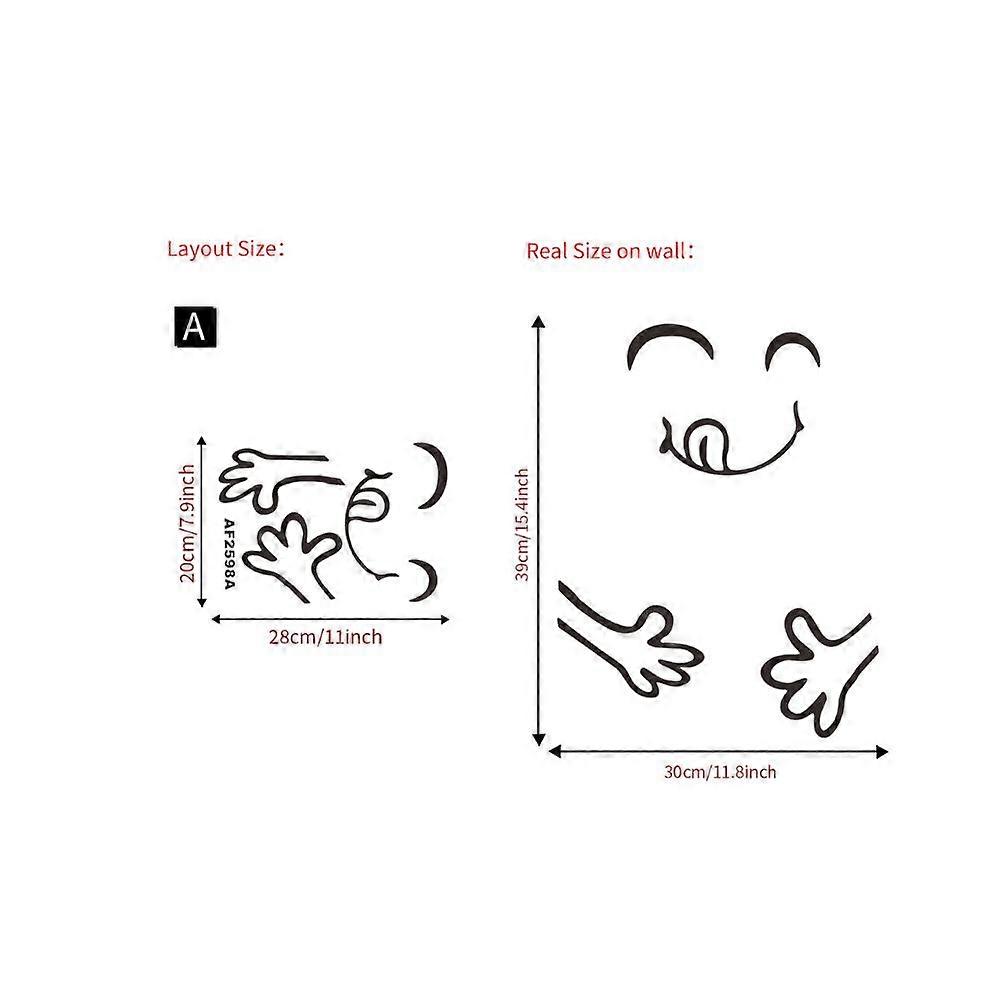 4 pcs Cute Sticker Fridge Happy Delicious Face Kitchen Fridge Wall ...
