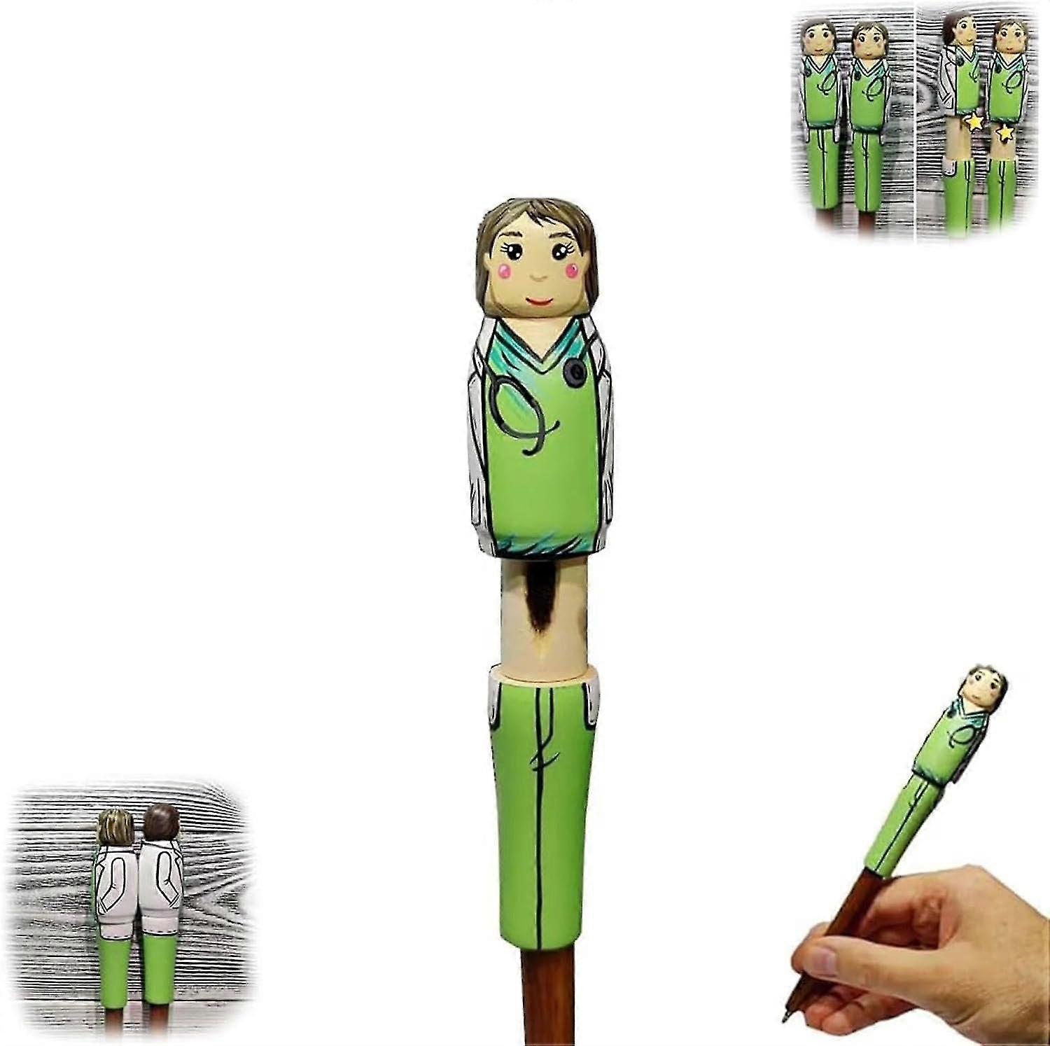 Funny Nurse/Doctor Pen Gift,Unique Wooden Puppet Ballpoint Pen,Fun Boys ...