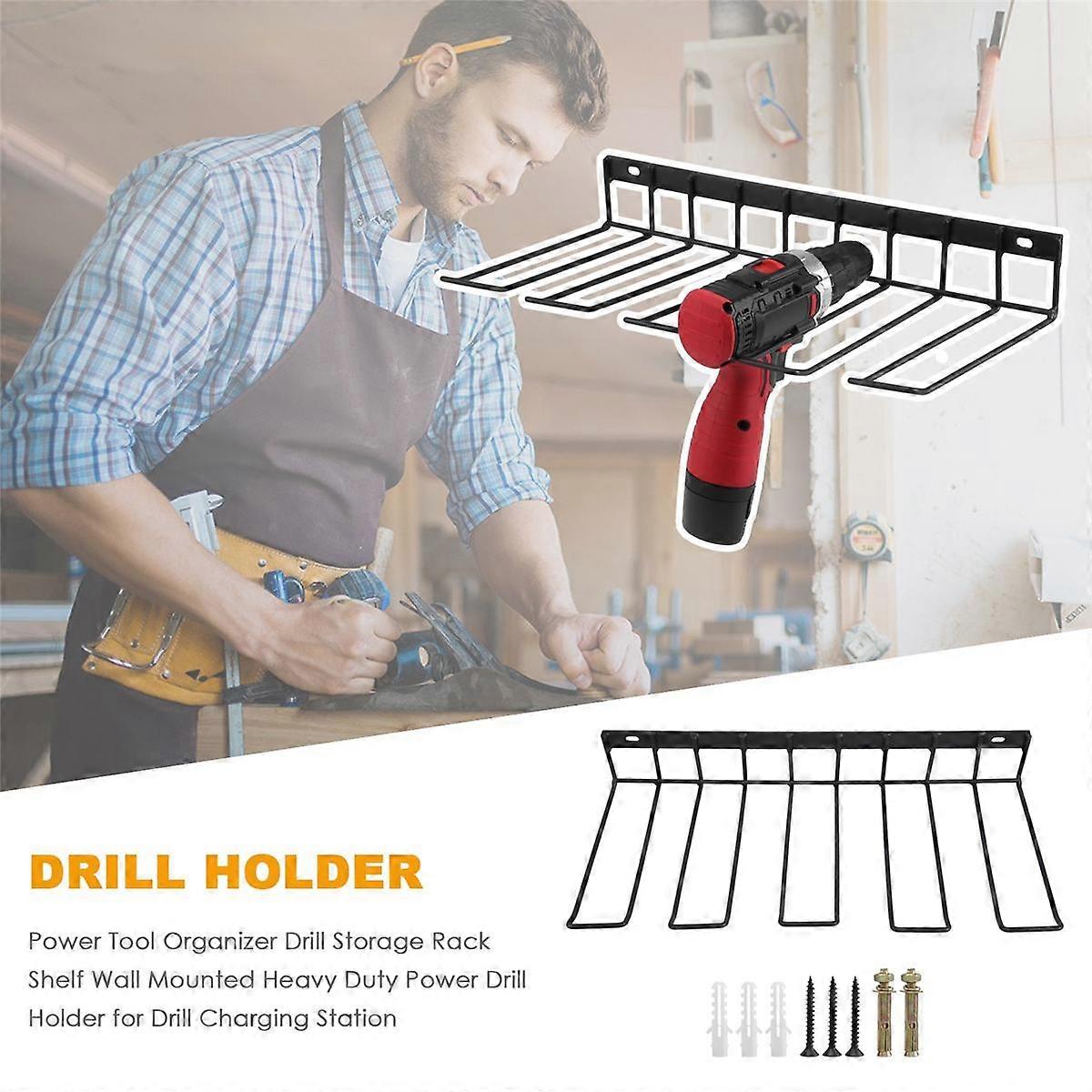 Power Tool Organizer Drill Storage Rack Shelf Wall Mounted Heavy Duty ...