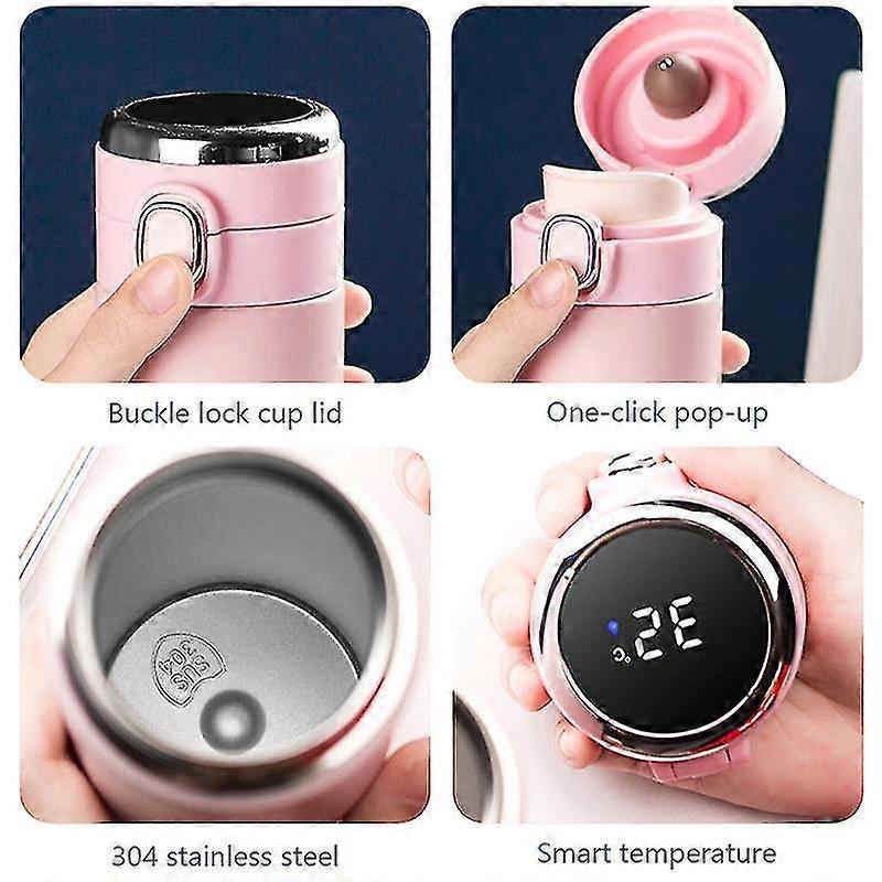 Stainless Steel Smart Thermos Temperature Display Coffee Cup Tea Milk ...