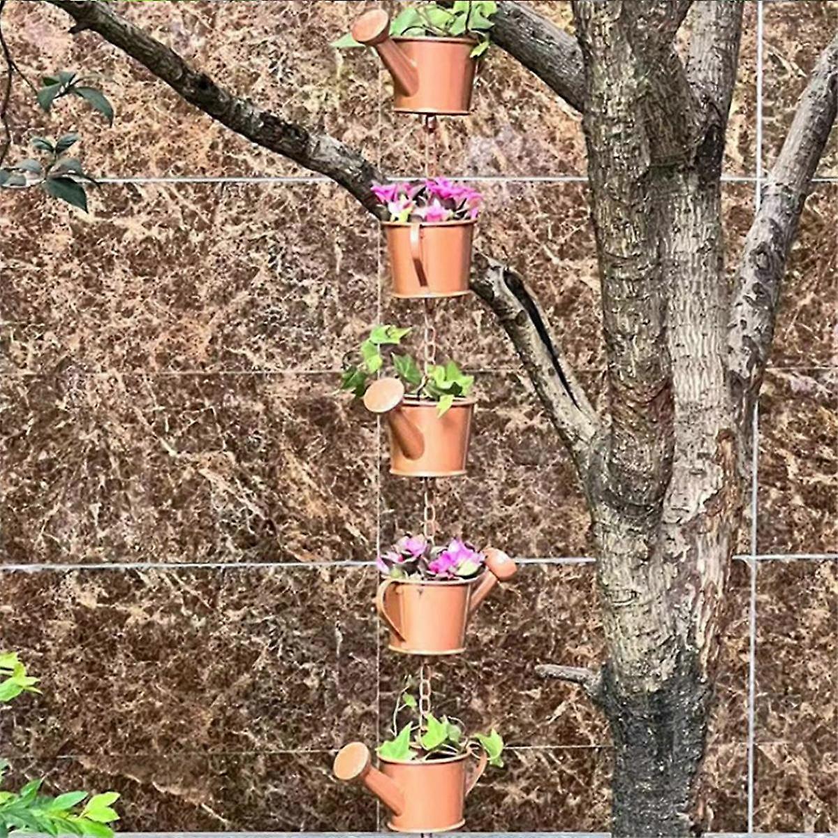 Metal Rain Chain Hanging Kettle Decorative Rain Collector for Home ...