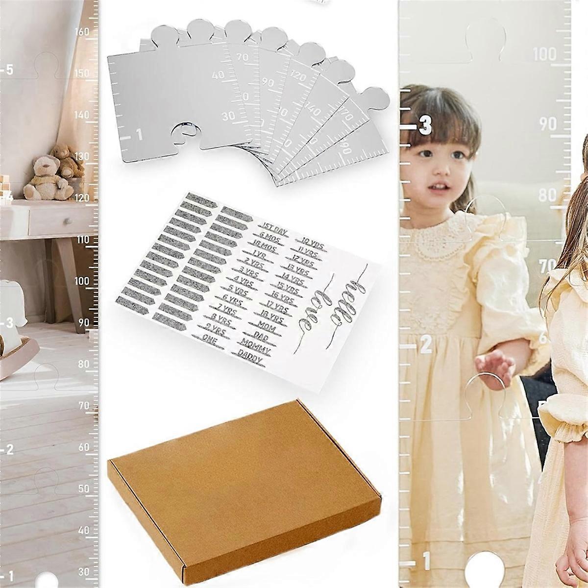 Children Growth Chart Mirror, Puzzle Mirror Growth Chart for Wall, Kid ...