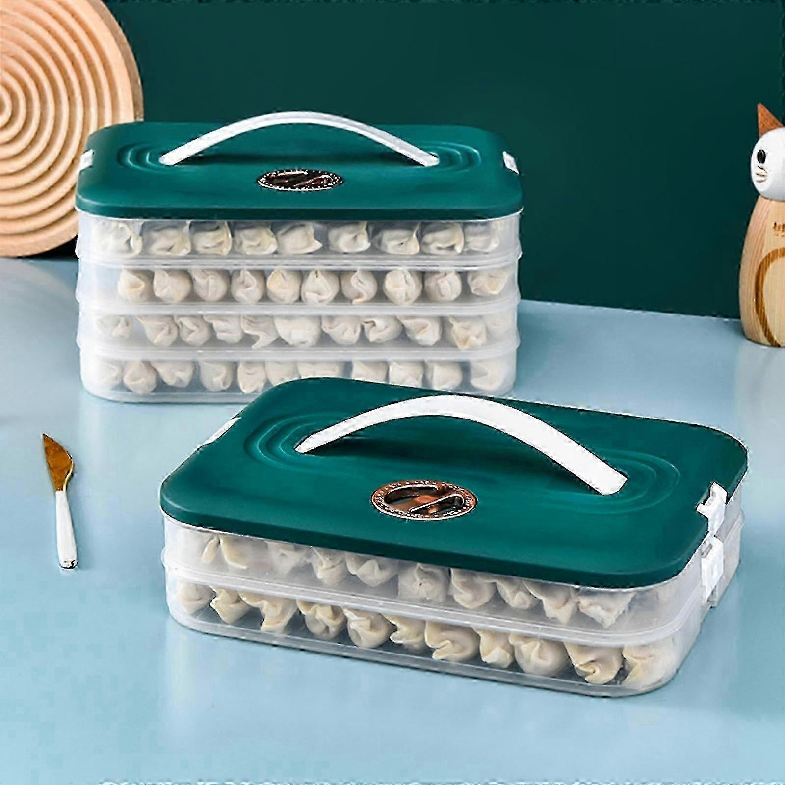 Stackable Snack Organizer with Lid and Handle for Cookies Dumplings ...