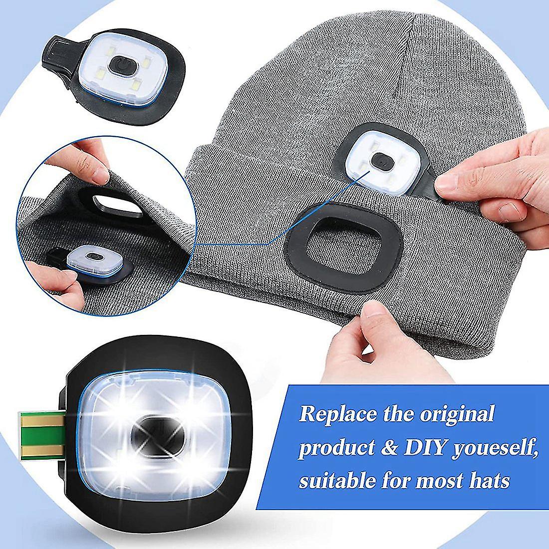 Usb Rechargeable Light For Led Knit Beanie Hat, 4 Pieces, Strong Medium ...