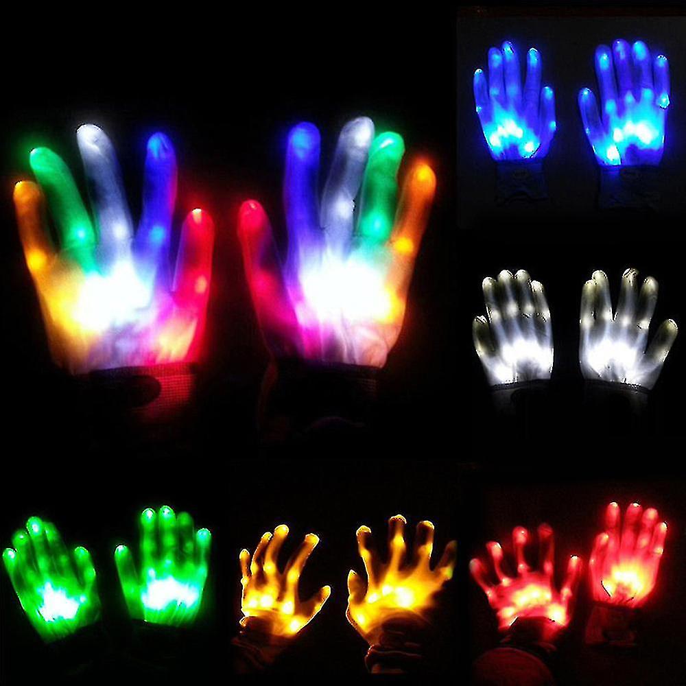 Led Colorful Gloves Finger Lights Party Rave Flashing Glove | Fruugo UK