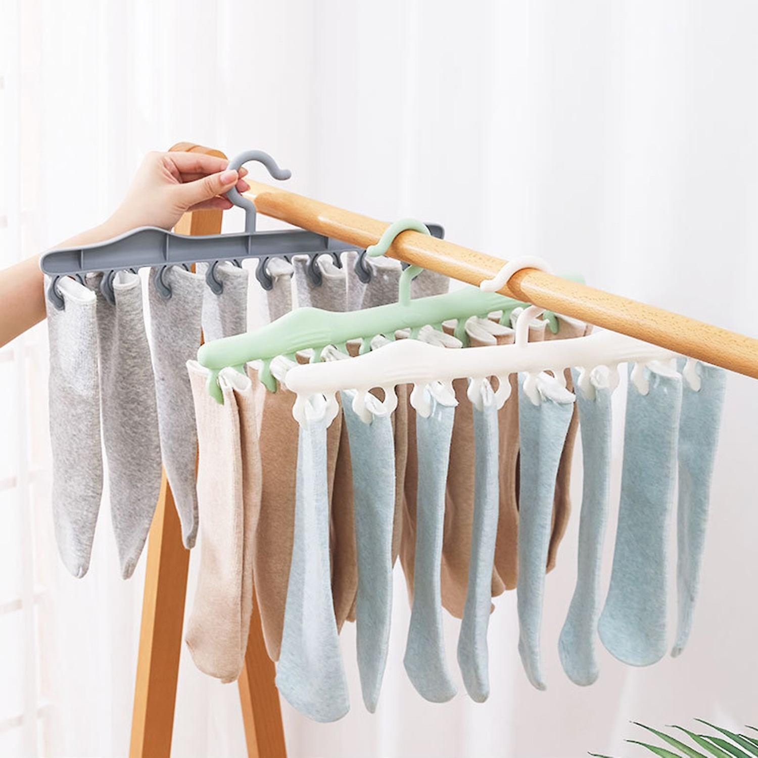 Socks Hanger 8 Clips Storage Hanger Socks Organizer Underwear Bra Towel ...